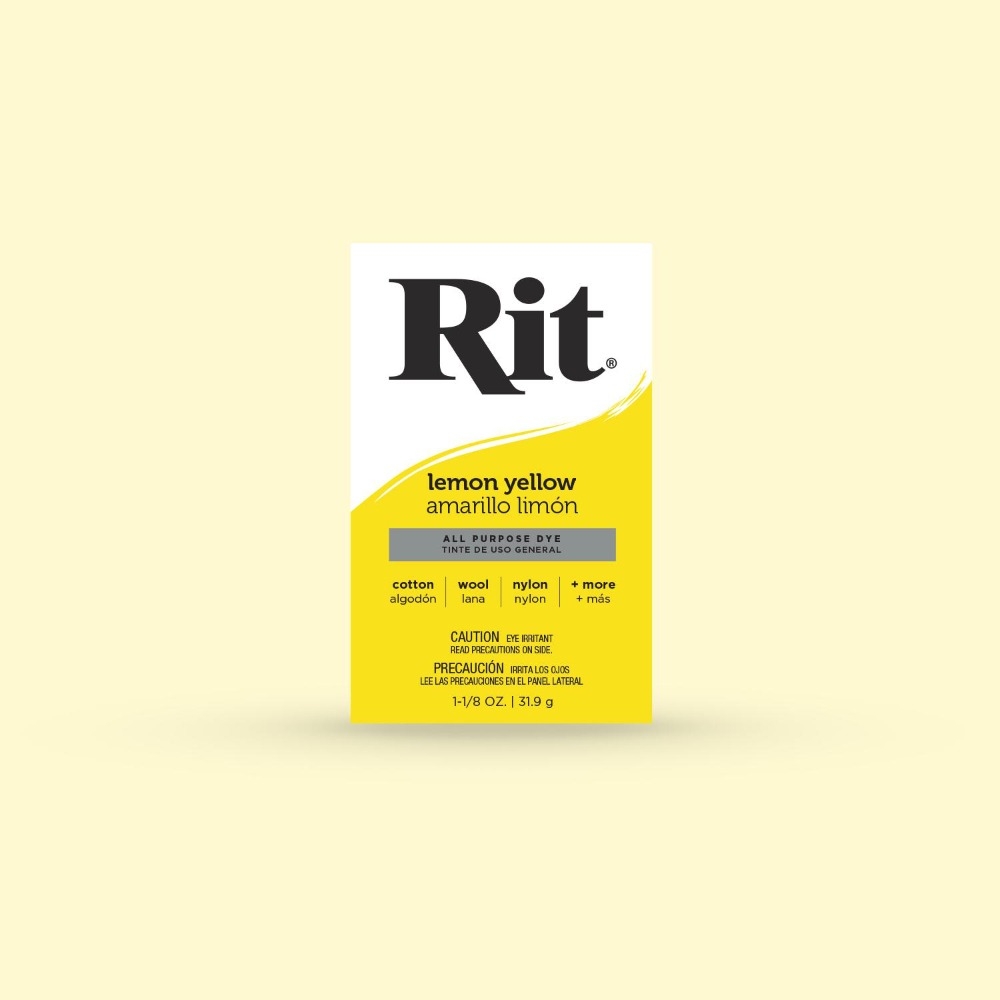 Rit Dye Powder RITDP-01 Lemon Yellow 31.9 Gram Box