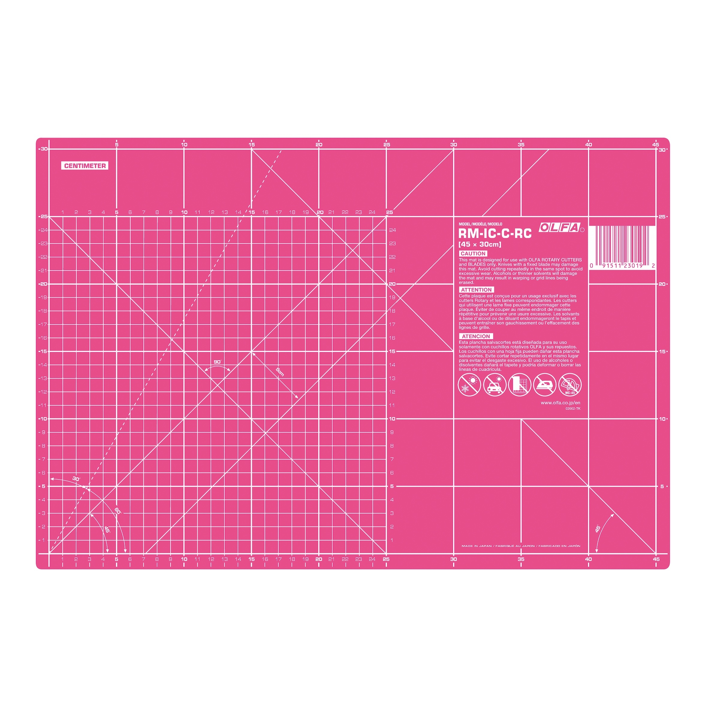 Cutting Mat Pink 45cm x 30cm RM-IC-C/PIK-RC Olfa