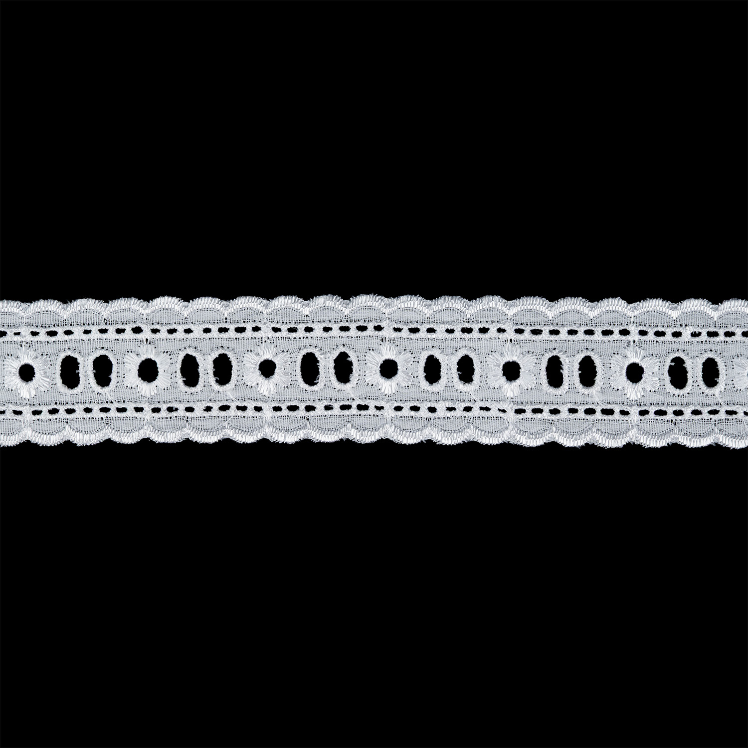 Broderie Anglaise Ribbon Slot White 32mm x 54.8m TC8096 wholesale lace