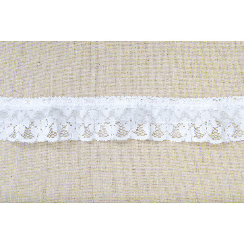 Floral Lace With Voile and Imitation Insert Header 50mm x 15m KM4842V