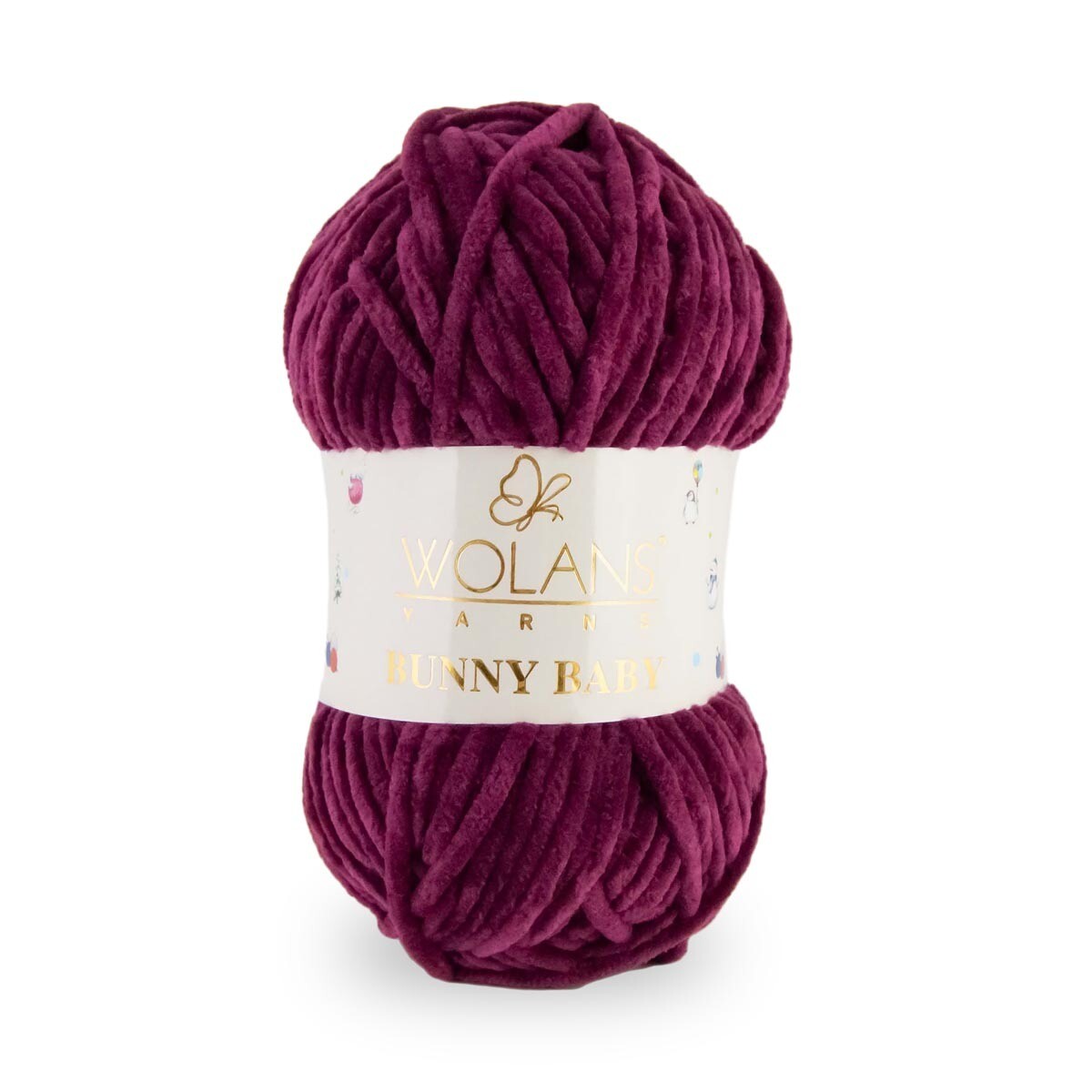 WY10066 Wolans Yarn Bunny Baby 100% Polyester 100g x 5 Balls Aubergine ...