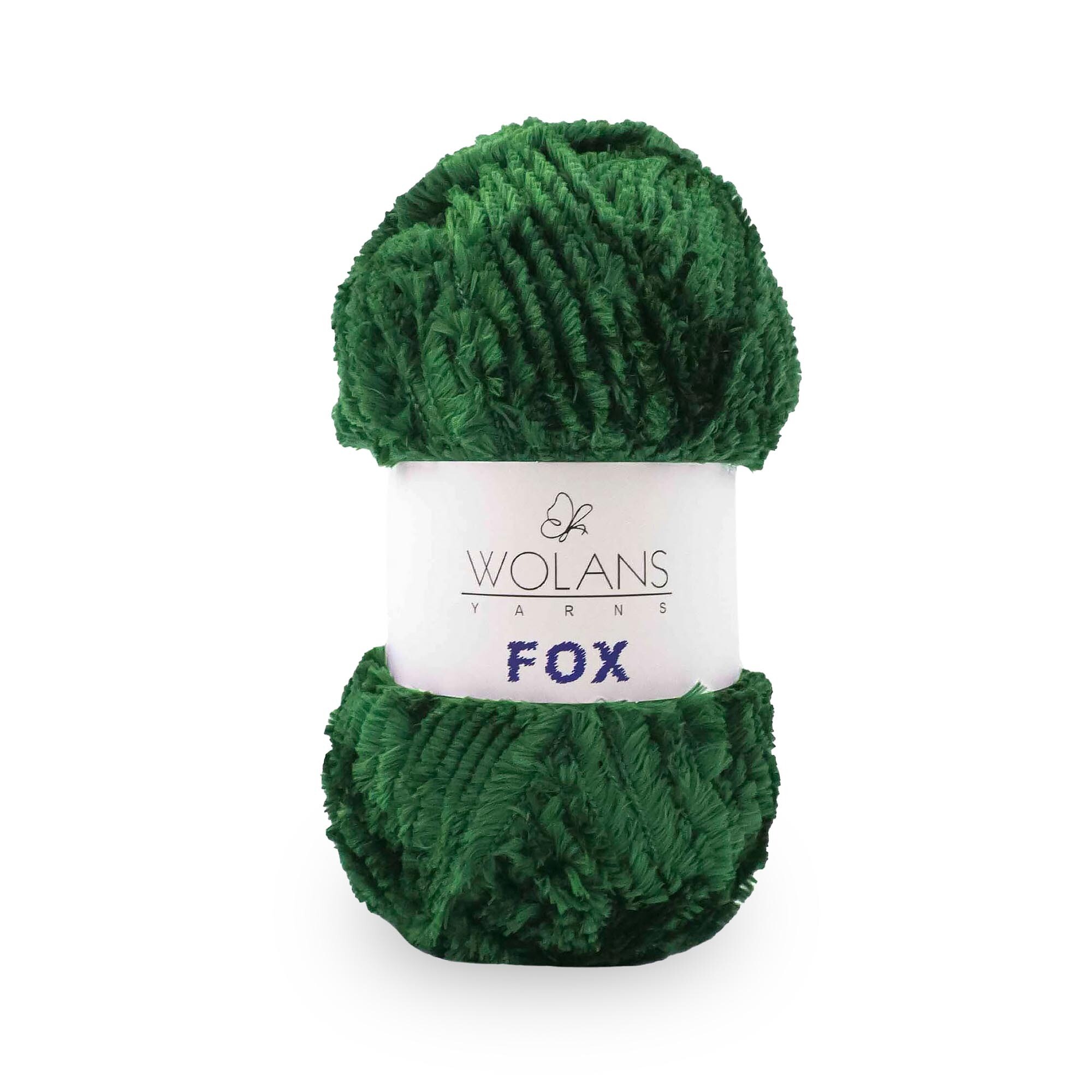 WY11026 Fox Yarn 100% Polyester 100g x 5 Balls Green Wolans