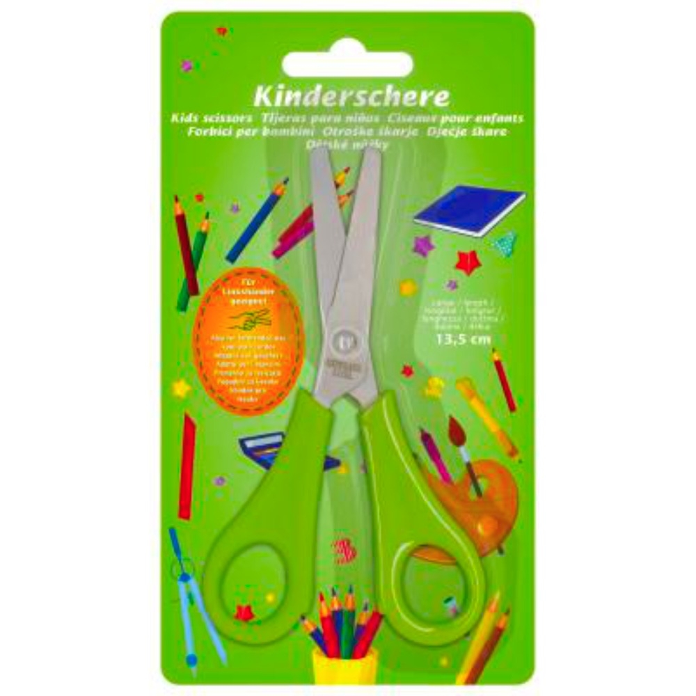 Kids Scissors 135mm Green Left Handed 92111