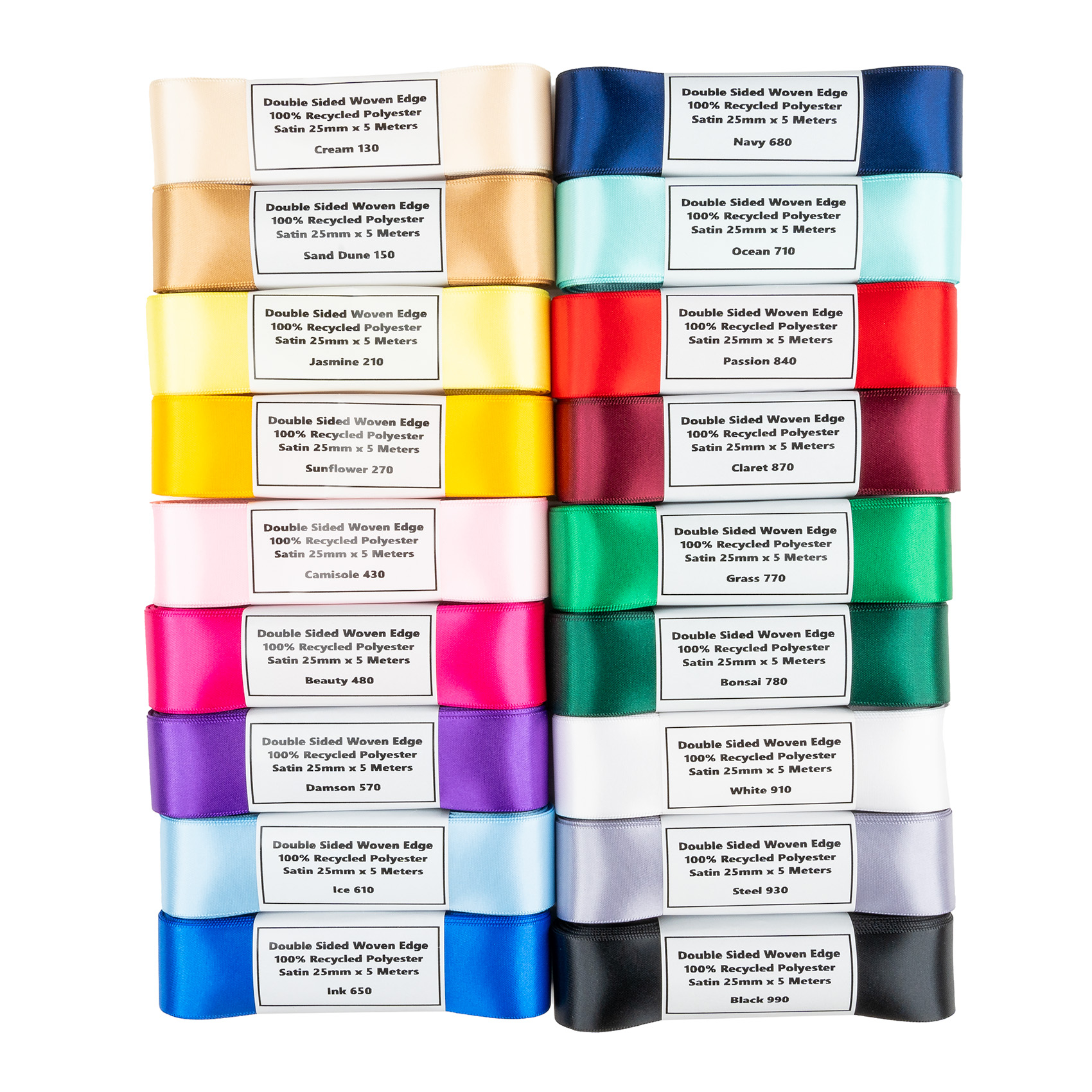 Double Satin Hanks 25mm x 5m CFH-DS25