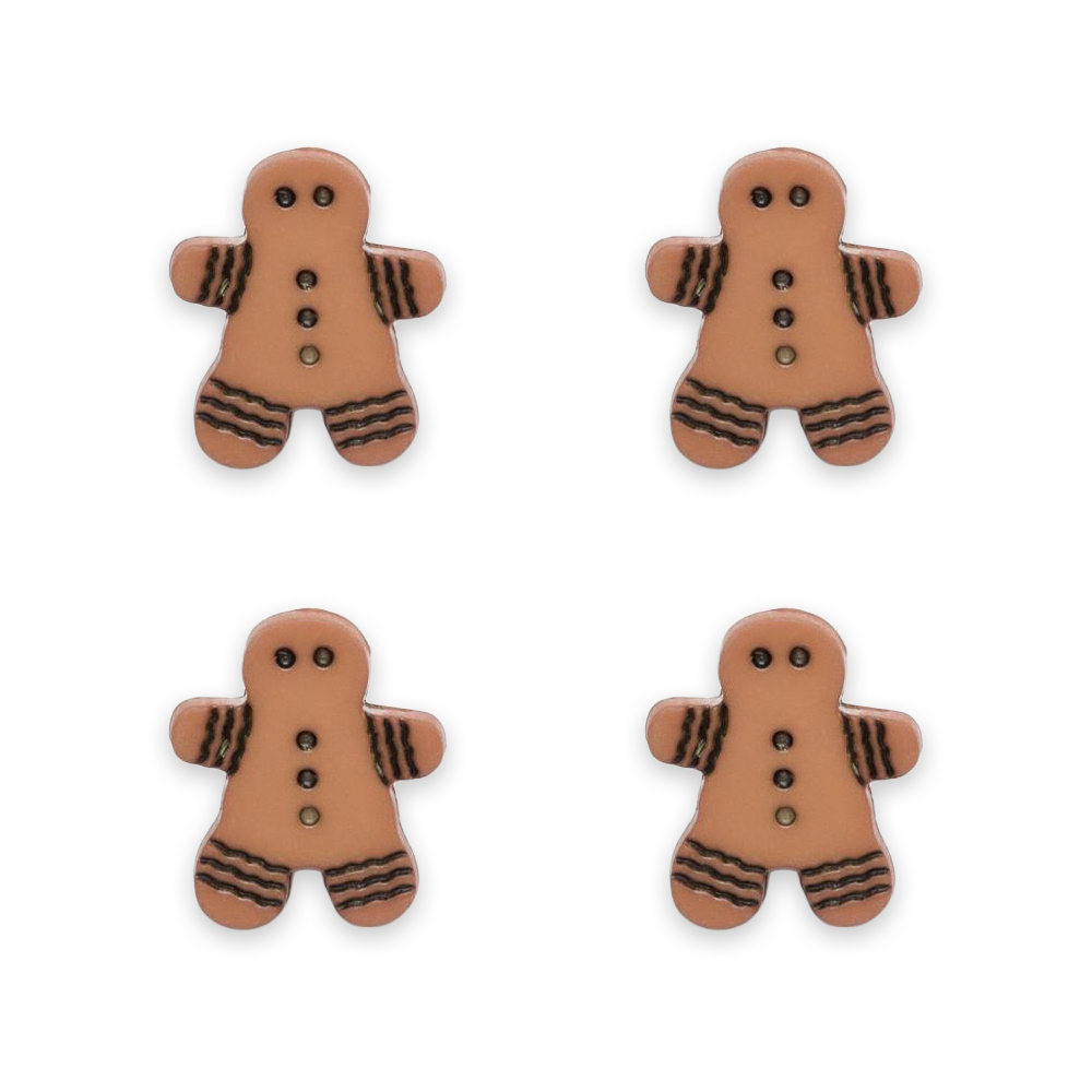 Gingerbread Man Buttons Approx 16mm x 14mm 308328-01