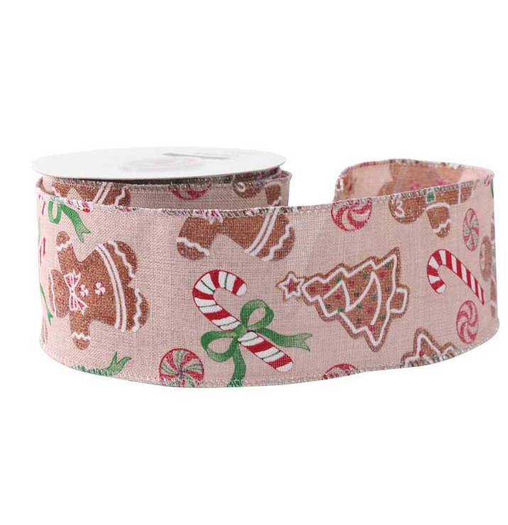 Hessian Gingerbread Ribbon 63mm x 10y AP-RI6640