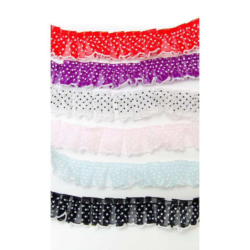 SF1223 Polka Dot Frill Trim 25mm x 10m