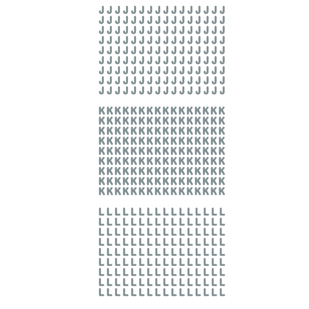Alphabet JKL Silver 10 Sheets 2.2401
