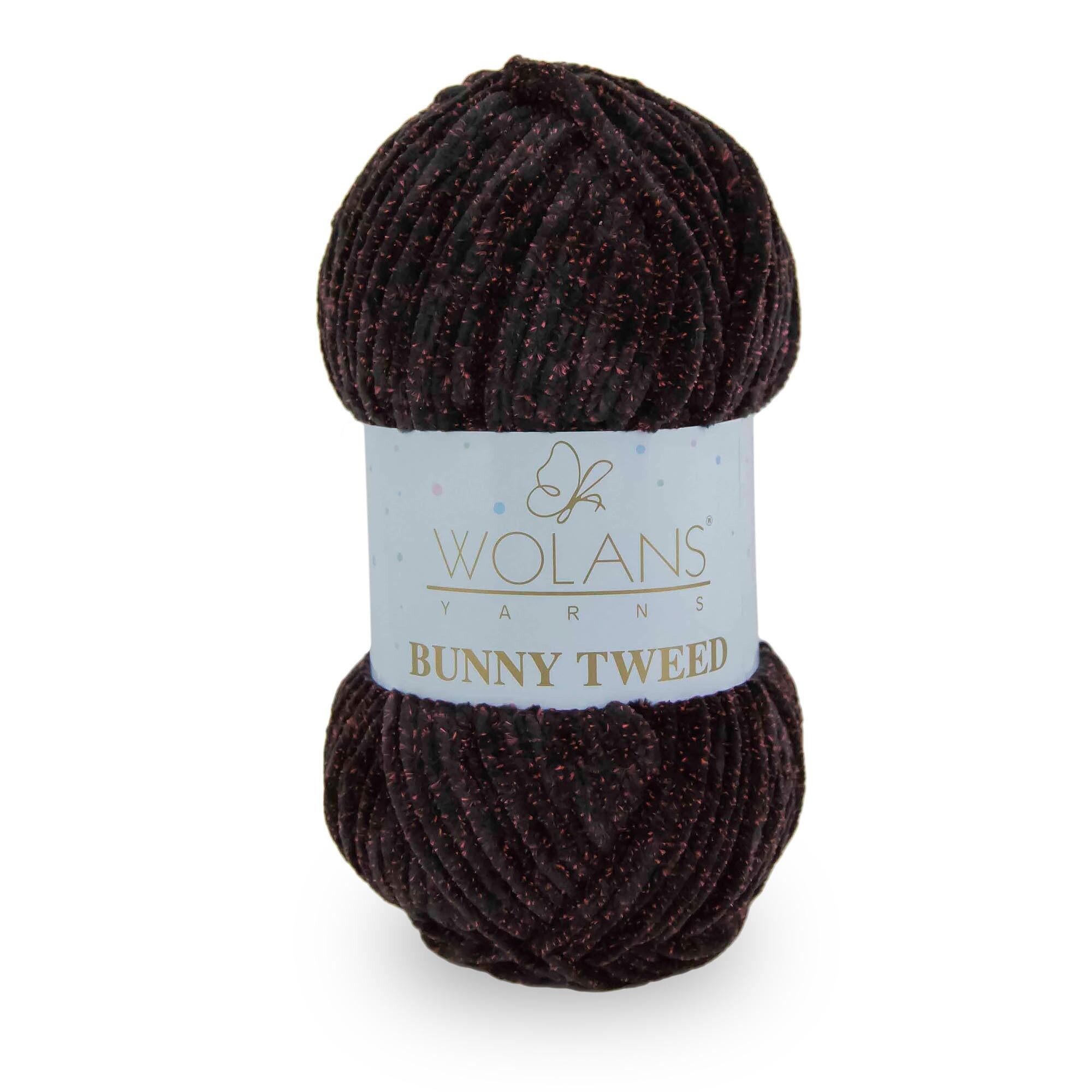 WY14030 Wolans Yarn Bunny Tweed 100% Polyester 100g x 5 Balls Black ...