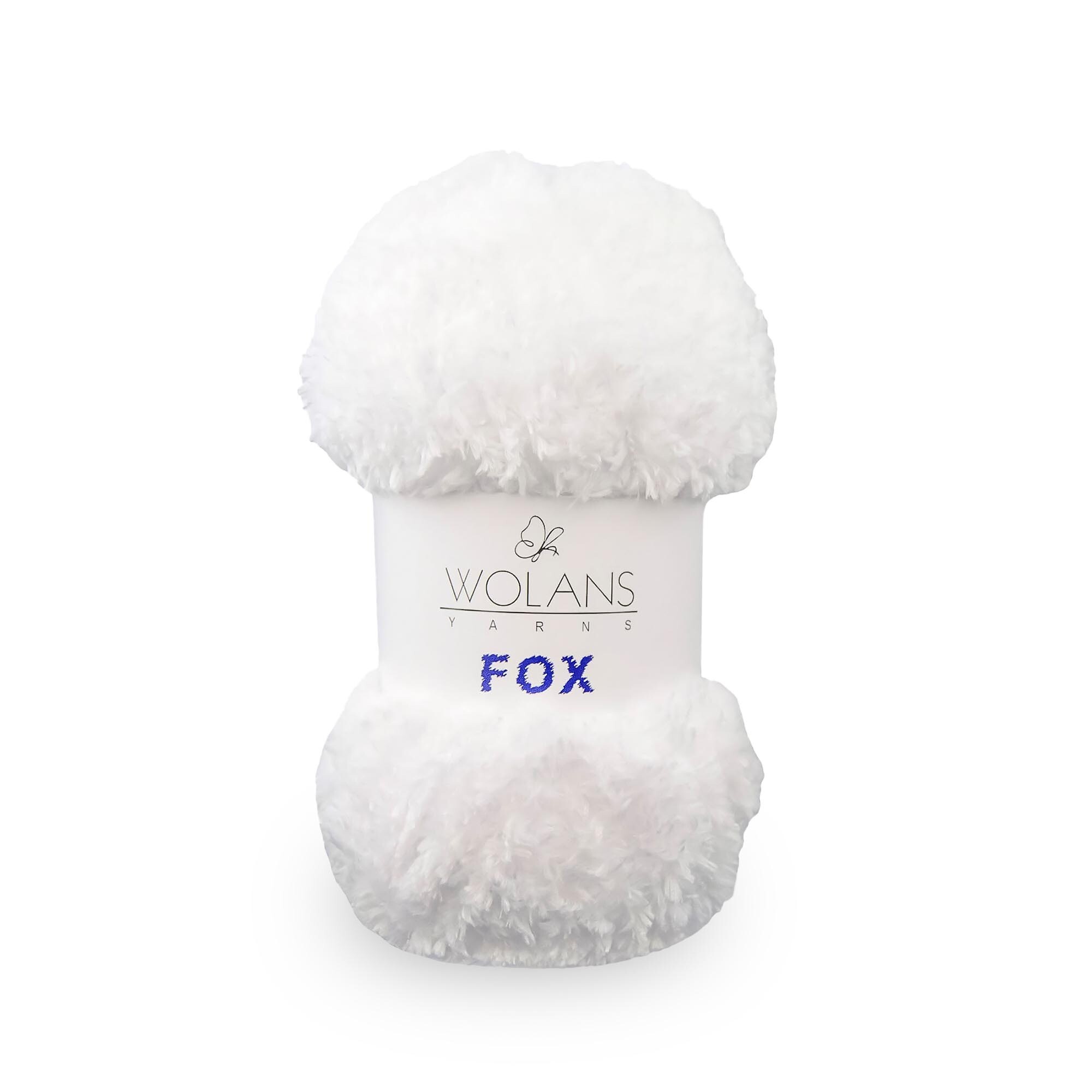 WY11001 Fox Yarn 100% Polyester 100g x 5 Balls White Wolans