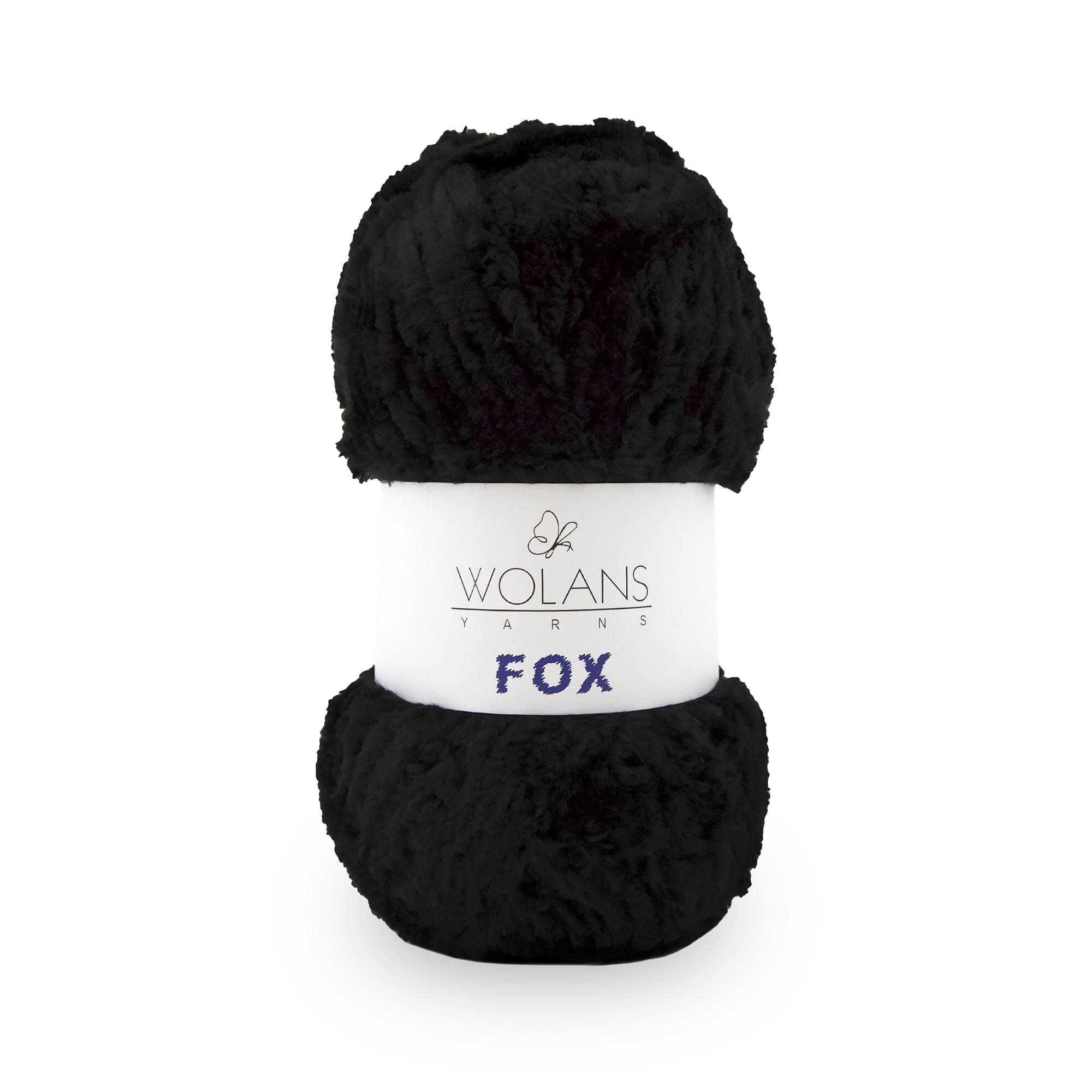WY11010 Fox Yarn 100% Polyester 100g x 5 Balls Black Wolans