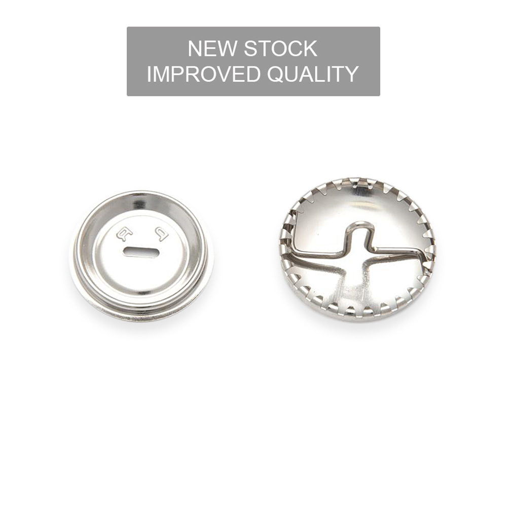 Metal Cover Buttons 15mm 100 Piece Box H423119