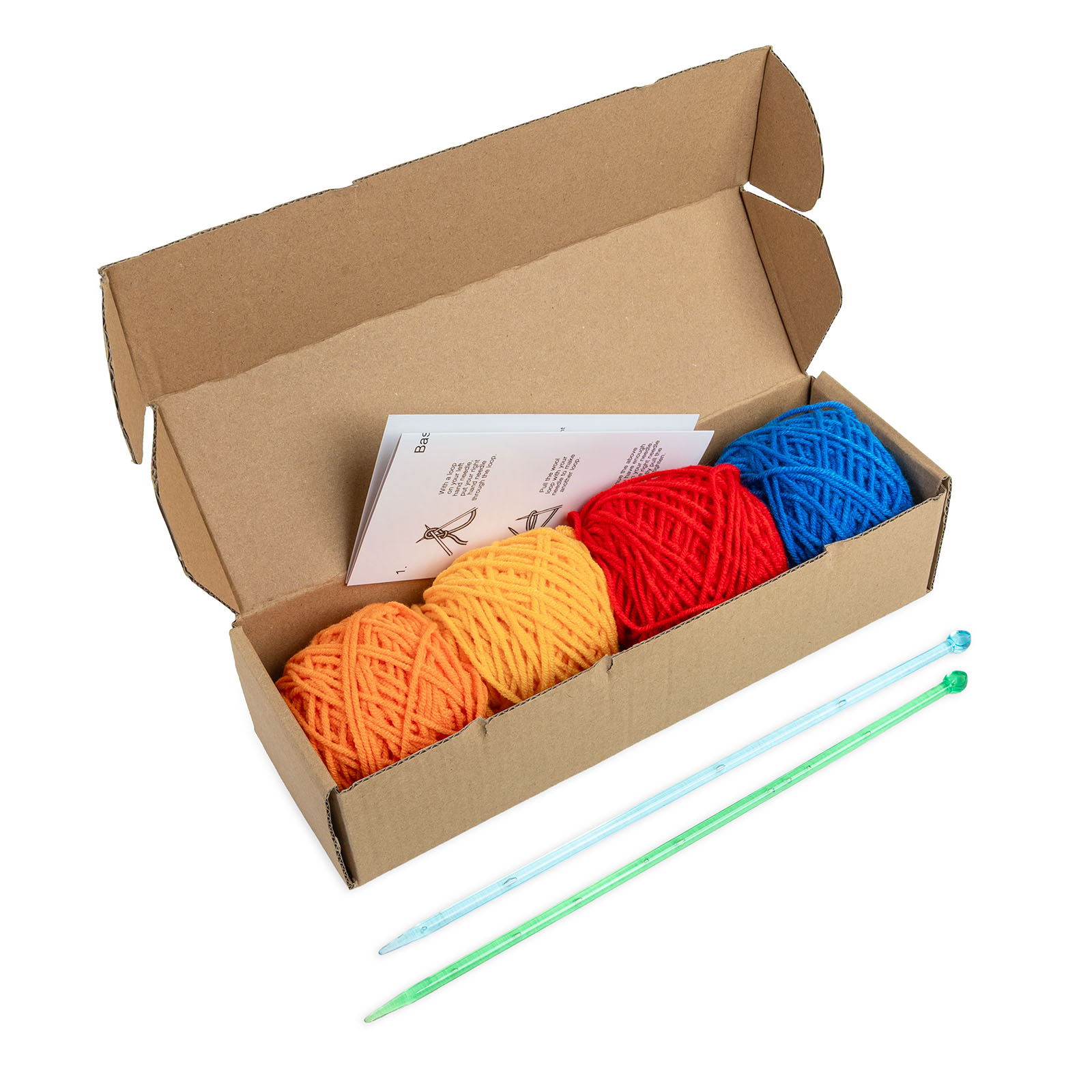 Beginners Knitting Kit - Primary Colours YN-BKK-02 Yarnly