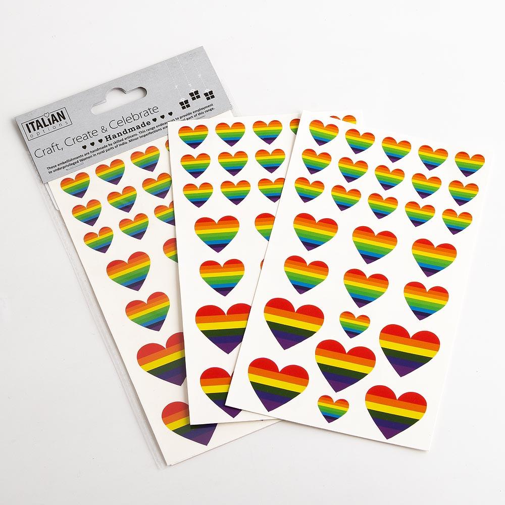 Rainbow Heart Stickers 2 Sheets IO-HM063