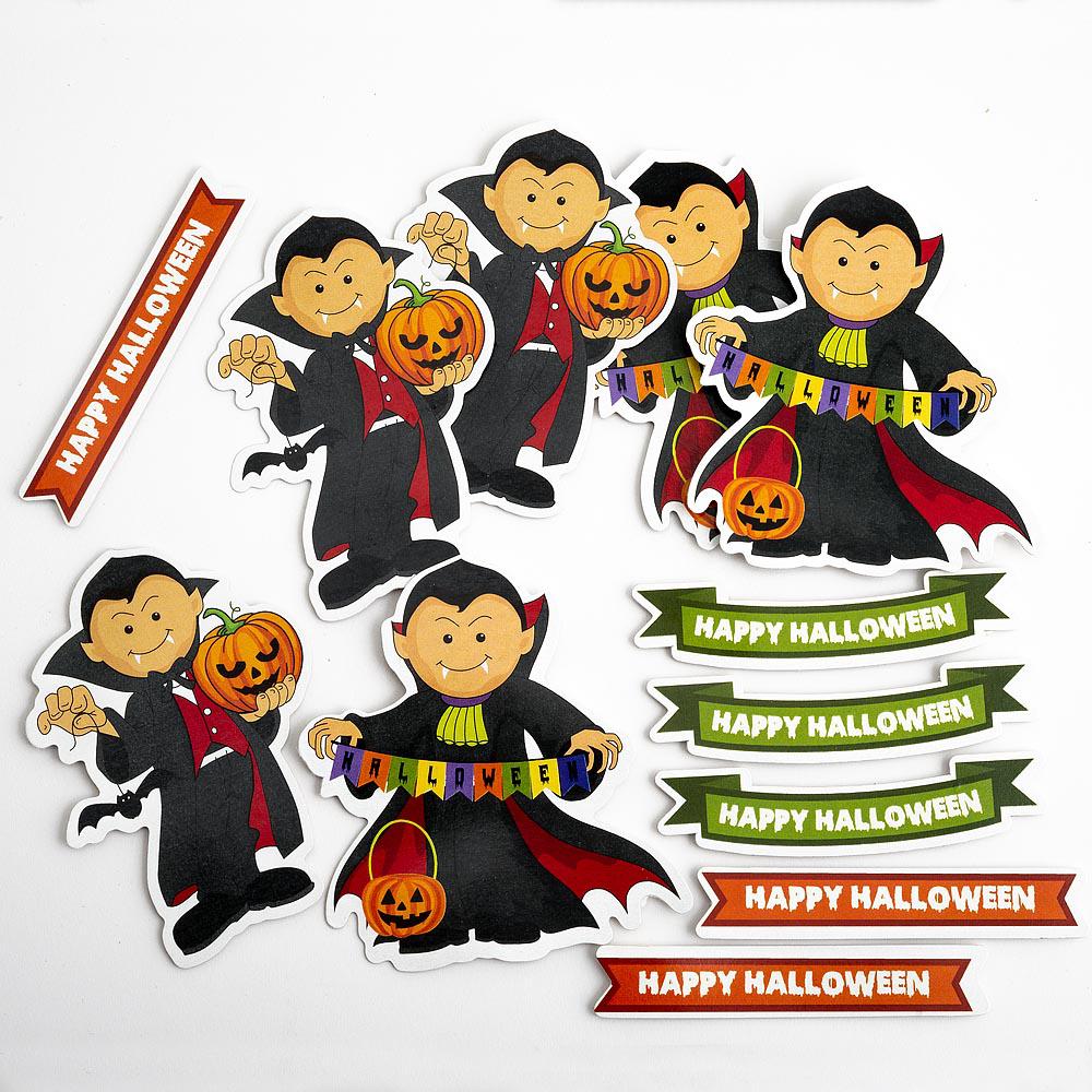 Die Cut Vampire Shapes 12 Piece Card Halloween Handmade IO-HW005
