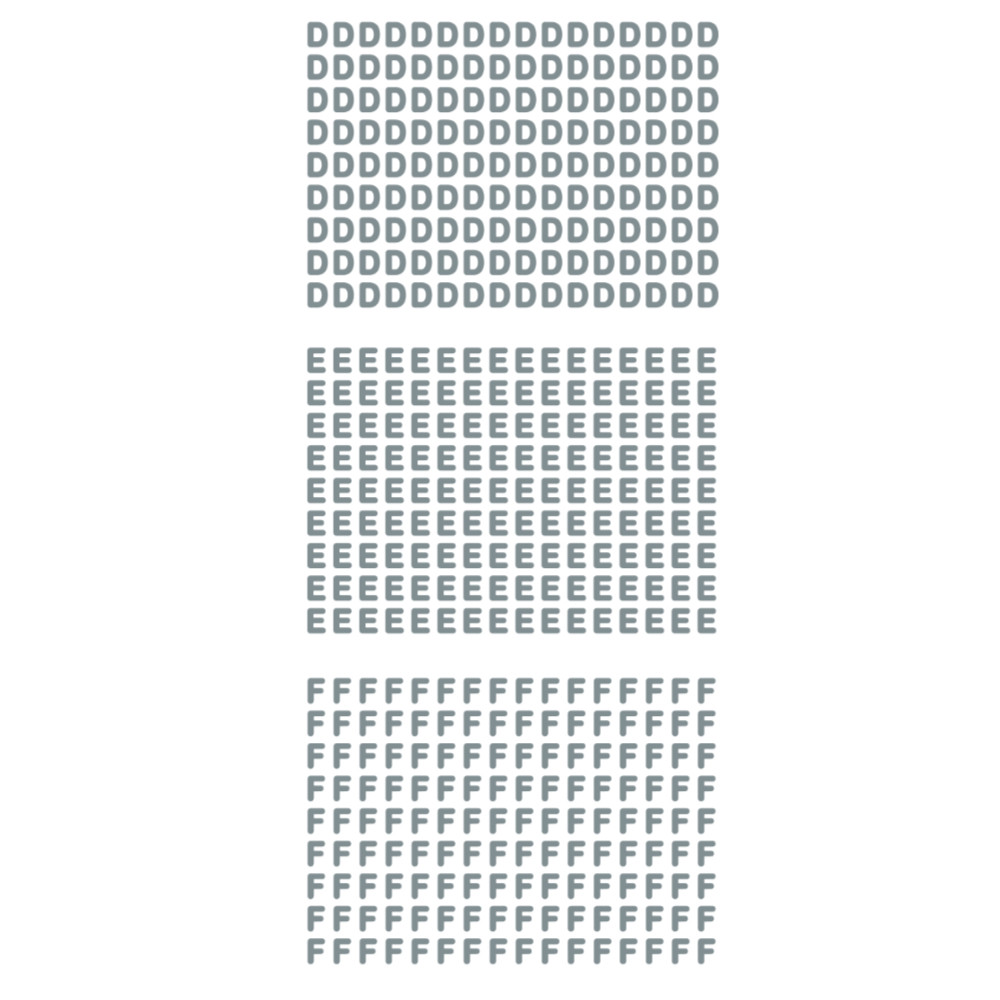 Alphabet DEF Silver 10 Sheets 2.2381
