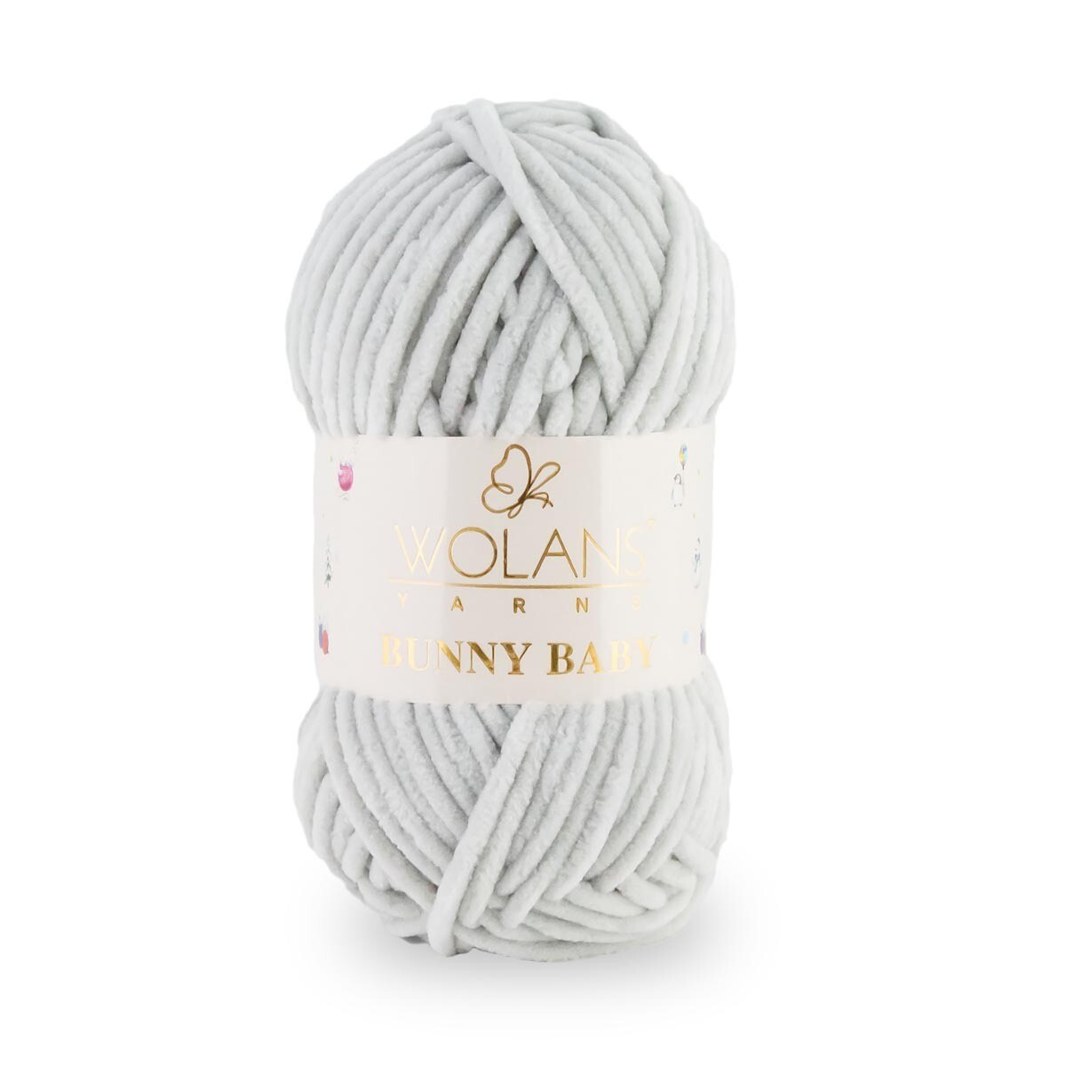 WY10036 Wolans Yarn Bunny Baby 100% Polyester 100g x 5 Balls Silver Wolans