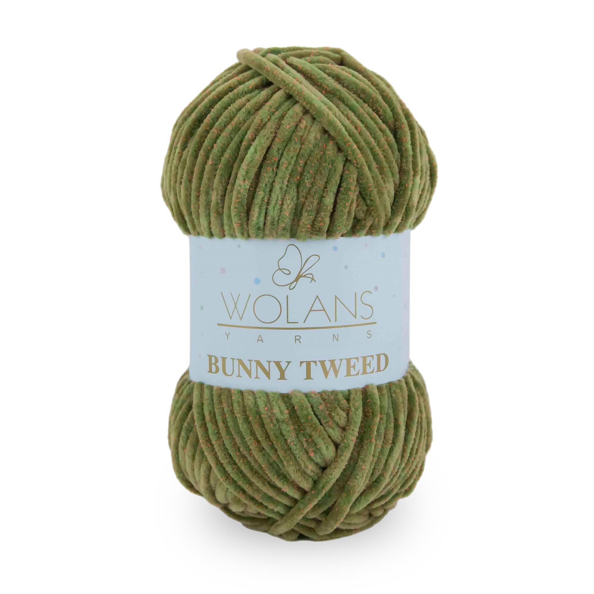 WY14036 Wolans Yarn Bunny Tweed 100% Polyester 100g x 5 Balls Moss ...