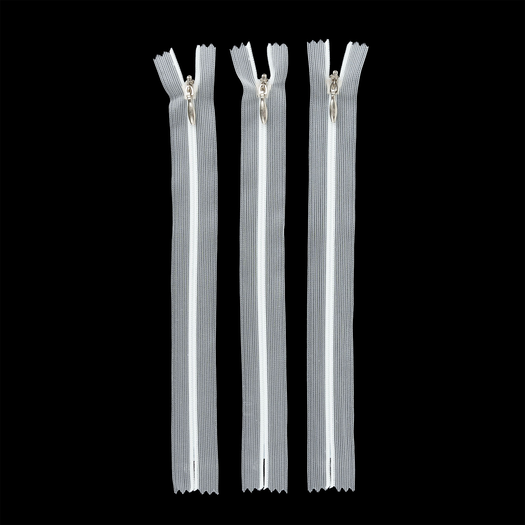 Transparent Concealed Zips 20cm x 100pcs TRC020
