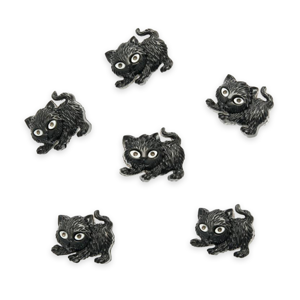 Black Cat Buttons 21mm 50 Piece Pack 608221-01