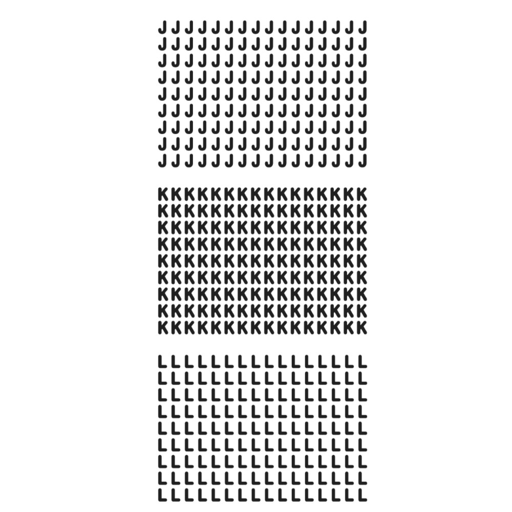 Alphabet JKL Black 10 Sheets 2.2403