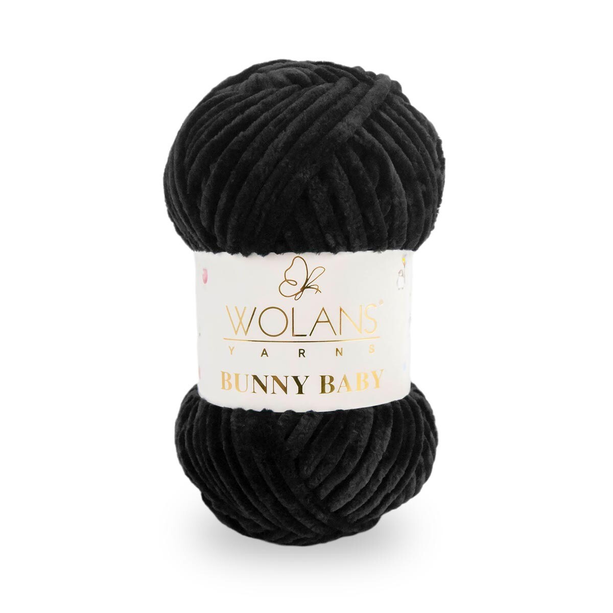 WY10010 Wolans Yarn Bunny Baby 100% Polyester 100g x 5 Balls Black Wolans