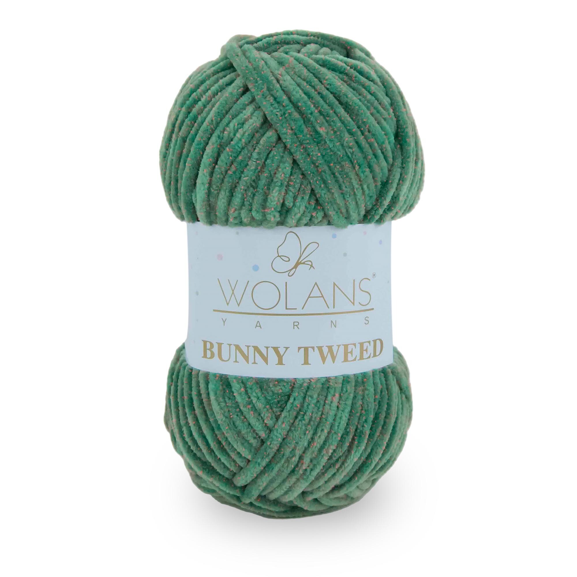 WY14035 Wolans Yarn Bunny Tweed 100% Polyester 100g x 5 Balls Emerald ...