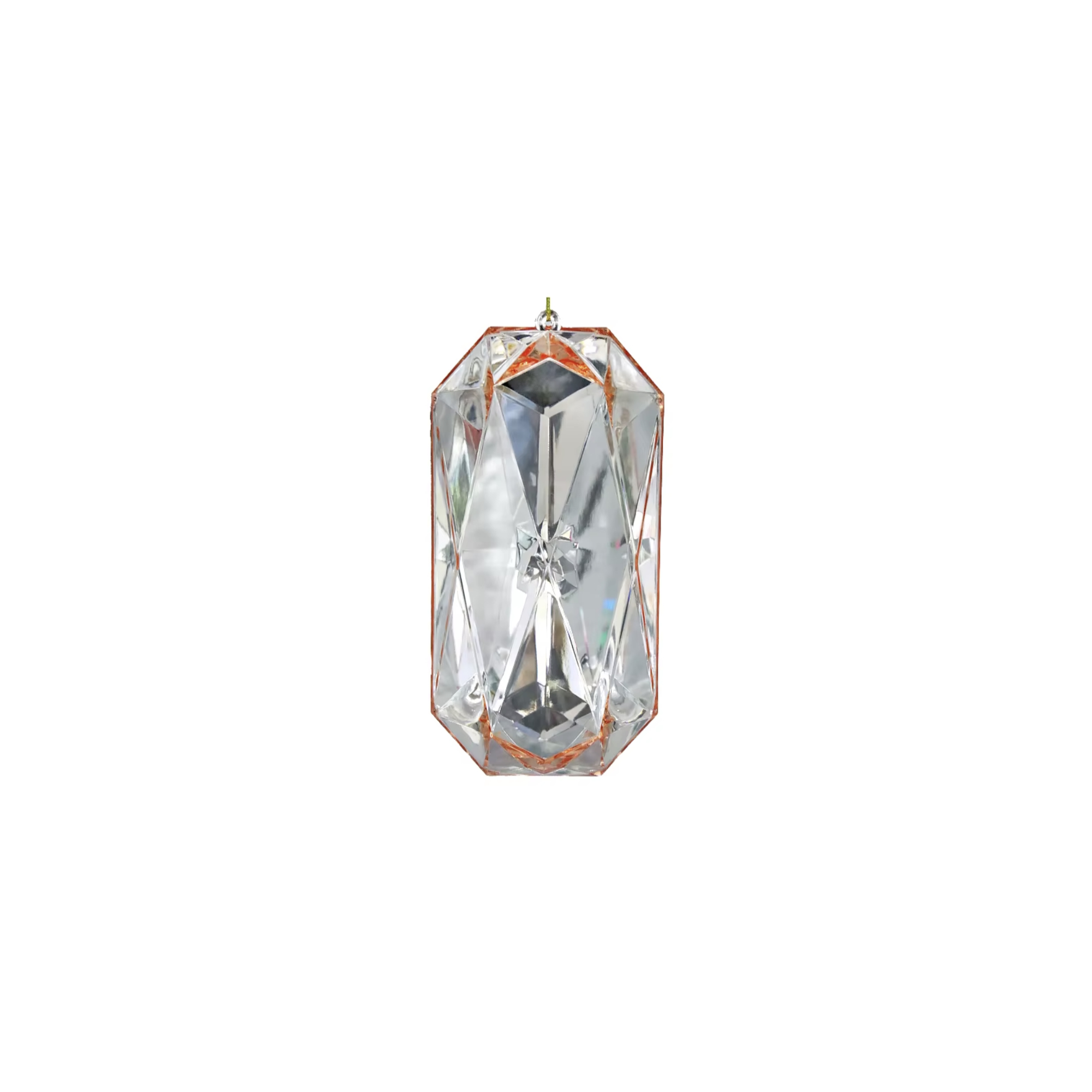 Small Rectangle Acrylic Jewel 1.6" x 1" x 3.15" Peach JTL-RJS-PCH