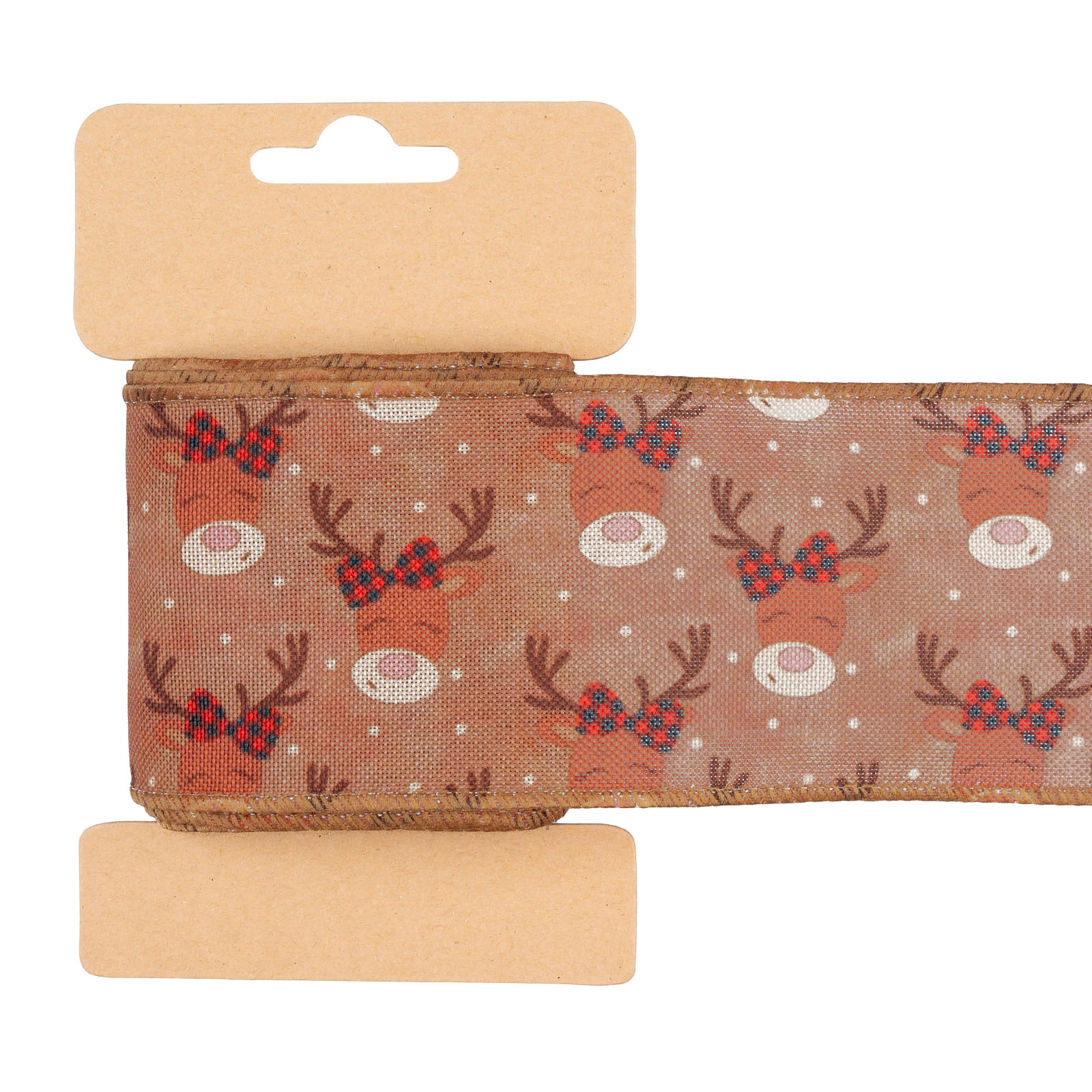 Reindeer Bow Wired Hank 63mm x 2.5y HWH23-63-01 wholesale ribbon