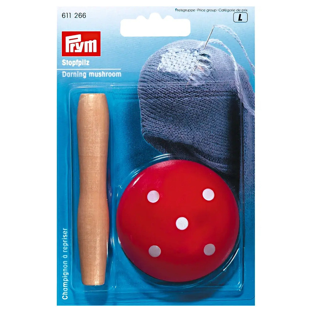 611266 Prym Wooden Toadstool Darning Mushroom