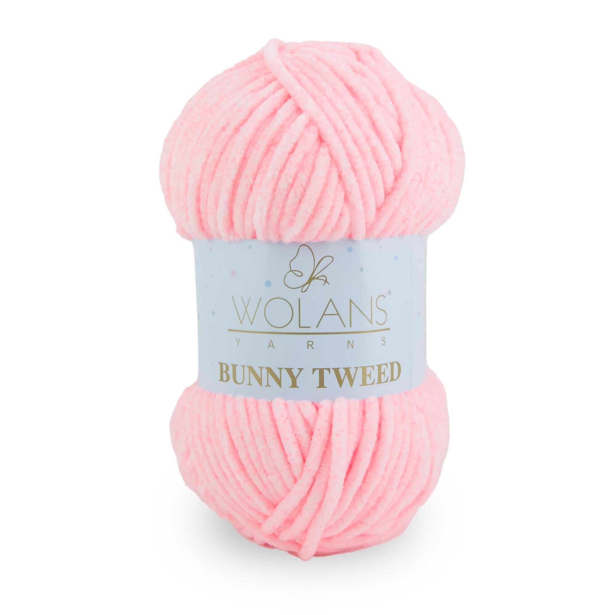 WY14003 Wolans Yarn Bunny Tweed 100% Polyester 100g x 5 Balls Pink/Pink ...