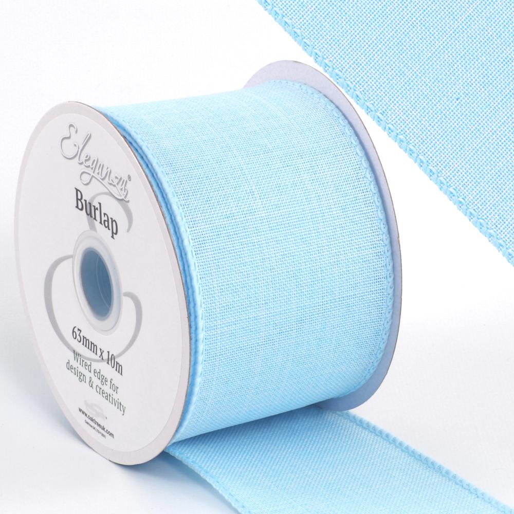 Wired Edge Burlap 63mm Ribbon 10 Metre Roll OTWB63