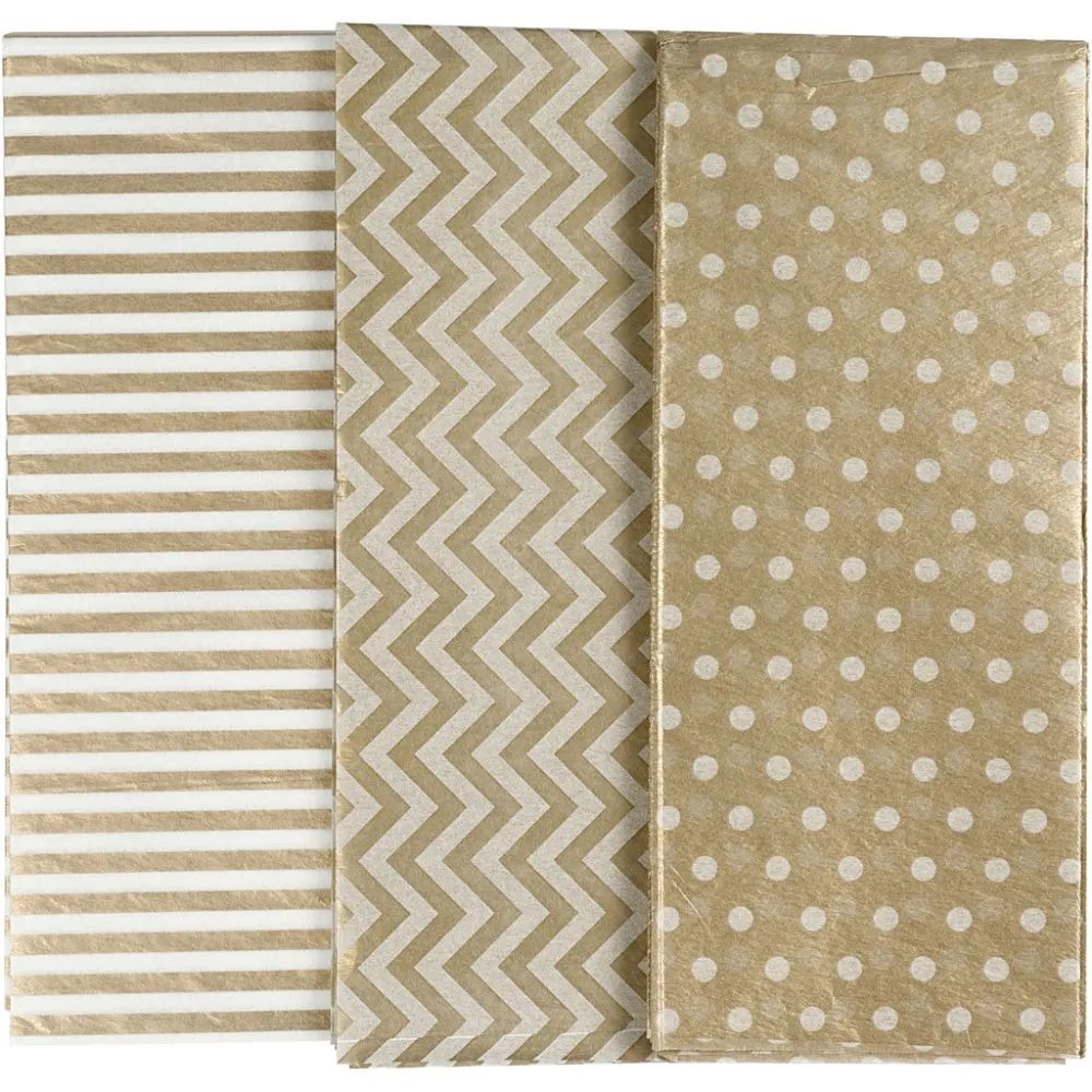 Tissue Paper, 50x70cm, 17g, Gold, 6 Sheet/ 1 Pack - CC200894 - Creativ