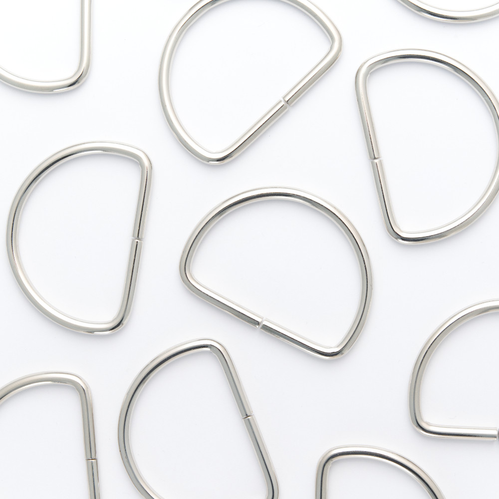 CX5038 Metal D Rings 38mm Silver