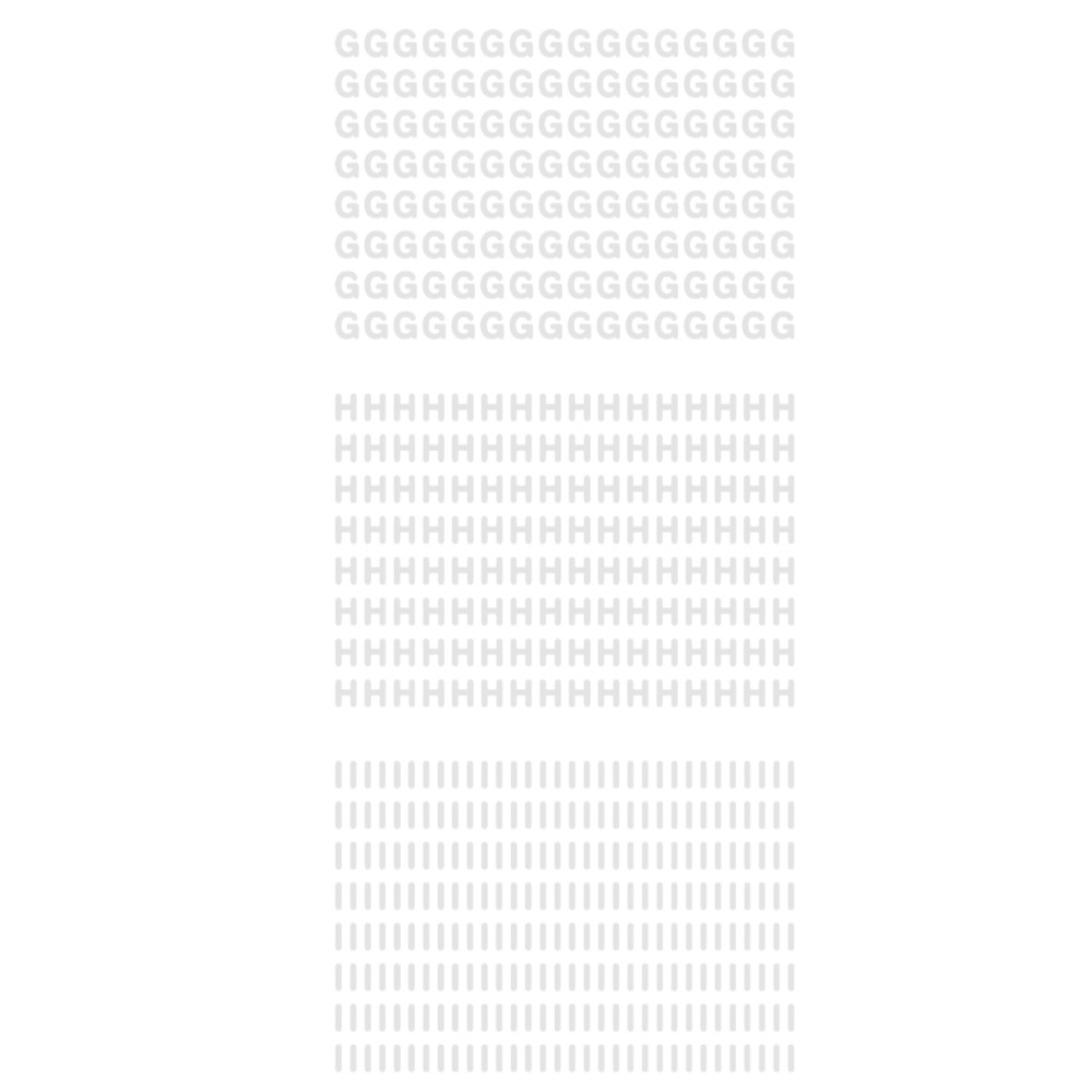 Alphabet GHI White 10 Sheets 2.2390WW