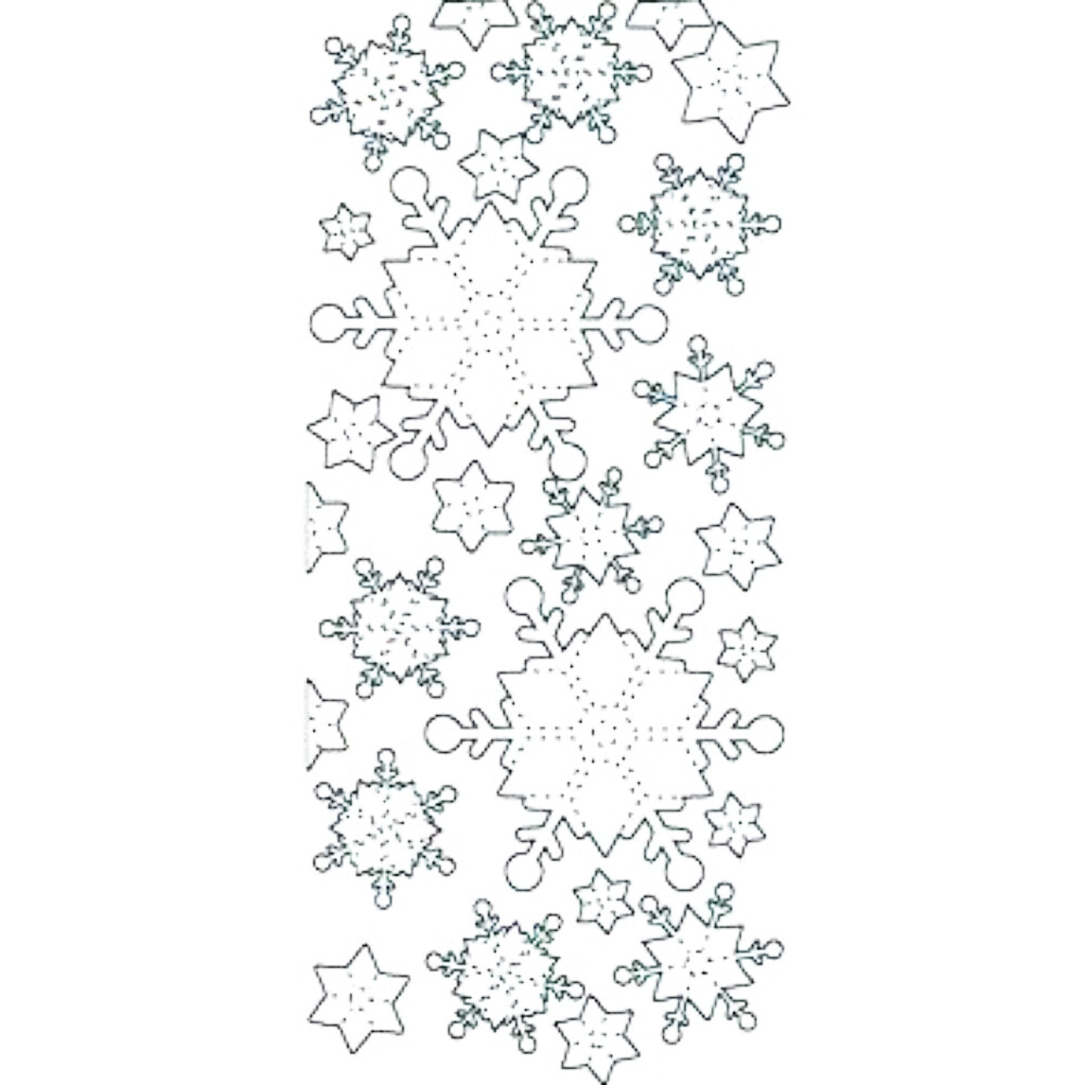 Transparent Glitter Snowflakes Gold 10 Sheets 203122