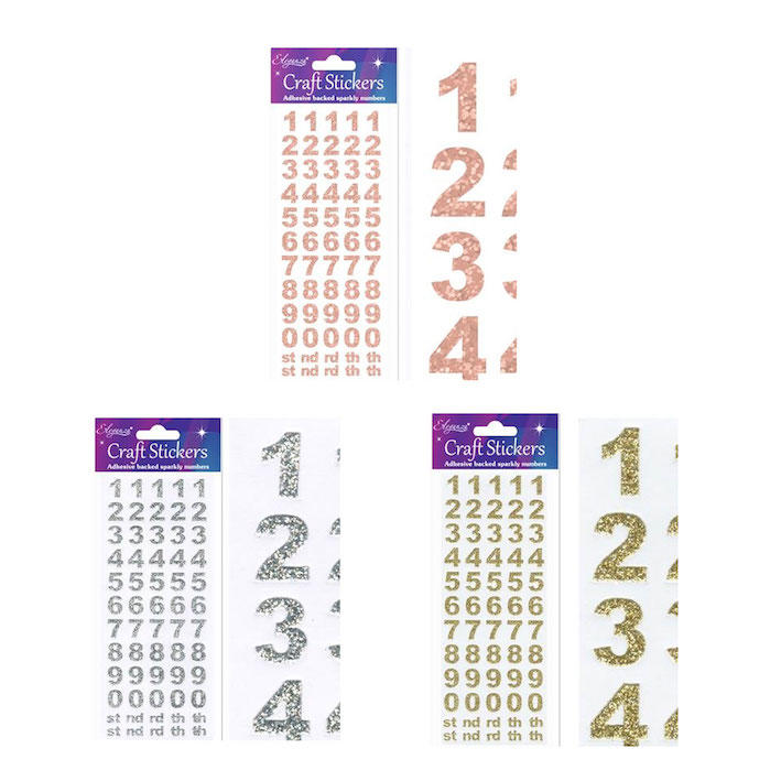 OTGSNB Adhesive Glitter Stickers Numbers Bold