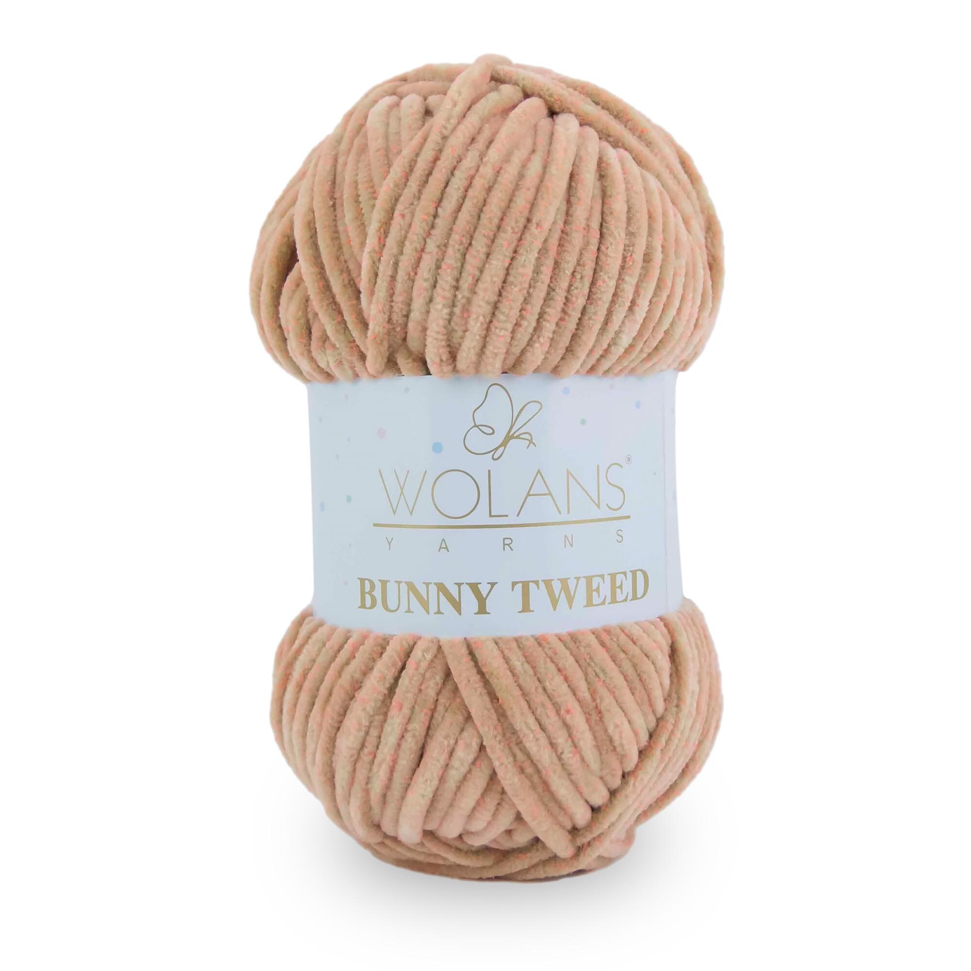 WY14011 Wolans Yarn Bunny Tweed 100% Polyester 100g x 5 Balls Beige ...