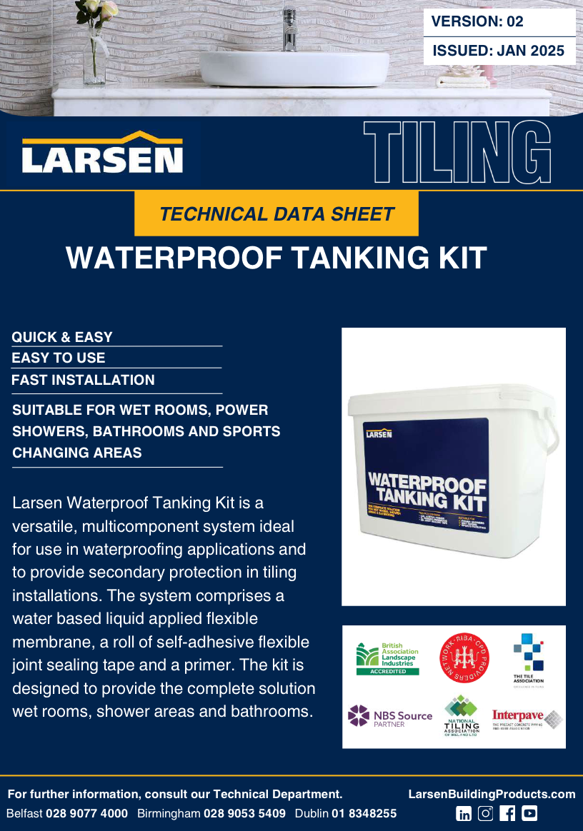 Larsen Waterproof Tanking Kit – Complete Wet Room & Shower ...