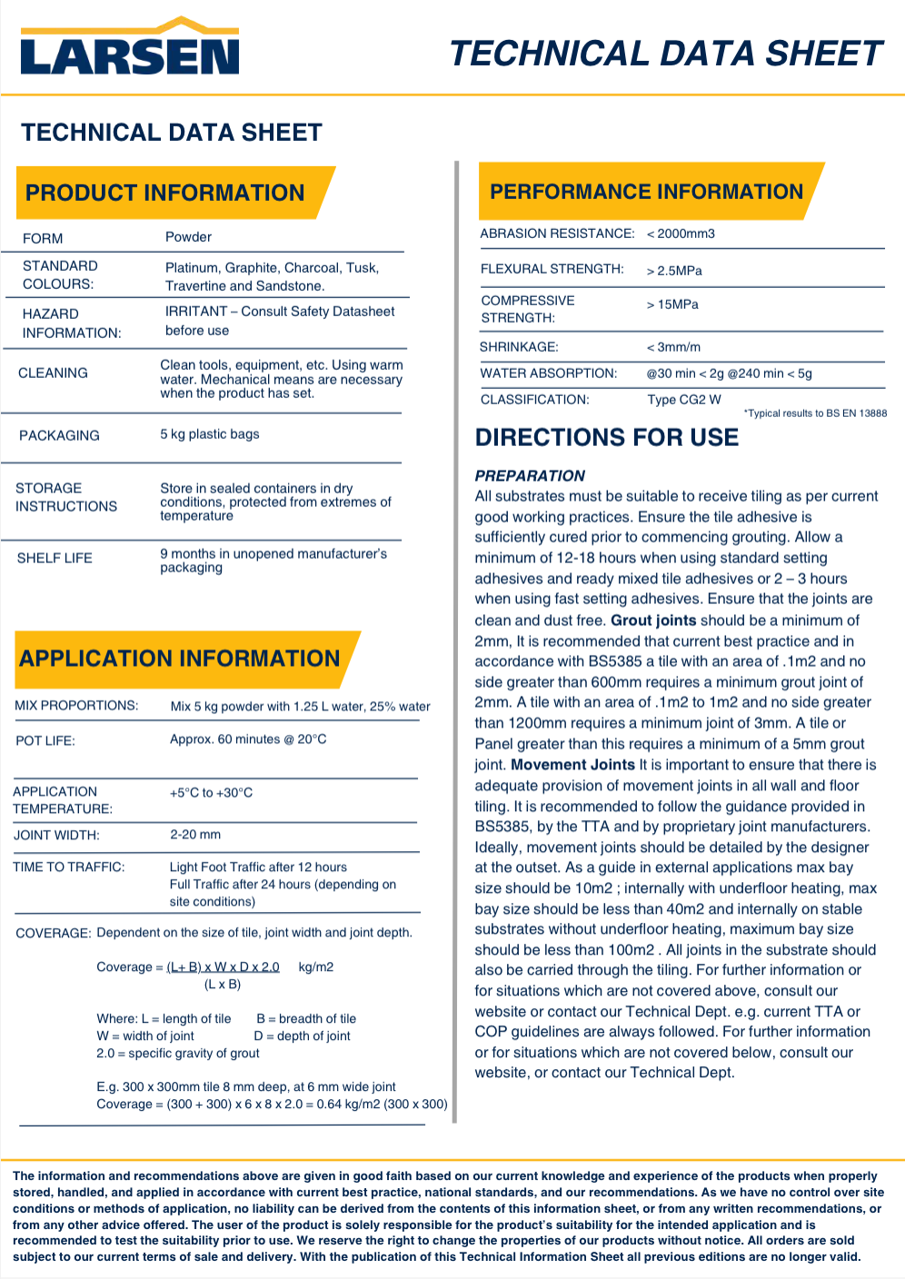 Larsen FTG 2-20 Grout 5kg – Professional Flexible Cement-Based Grout ...