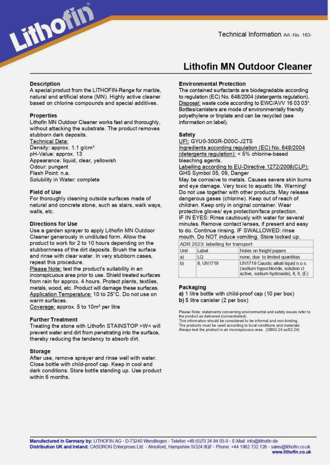 Lithofin MN Outdoor Cleaner