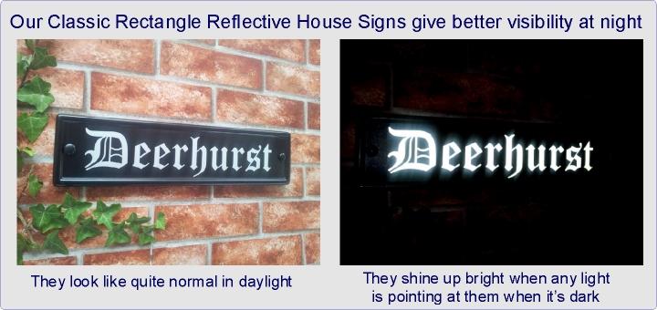 Rectangular Signs suitable for House Names, Numbers or Home Address