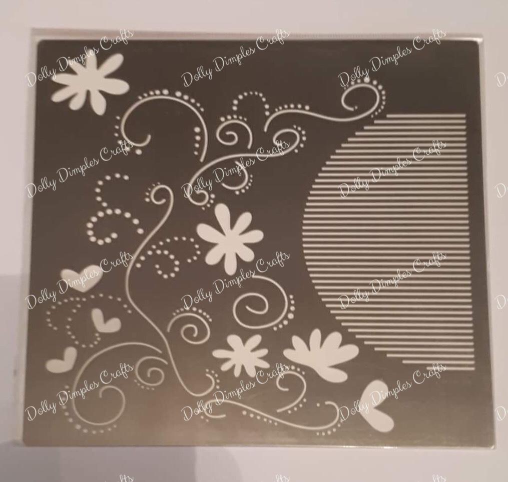 Flowers & Comb Lines Stencil