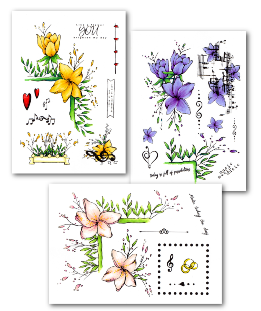 Shady Designs Floral Frames Stamp Collection