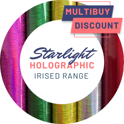 Holographic Starlight Vinyl | Irised Range | Rainbow Effect Stripes
