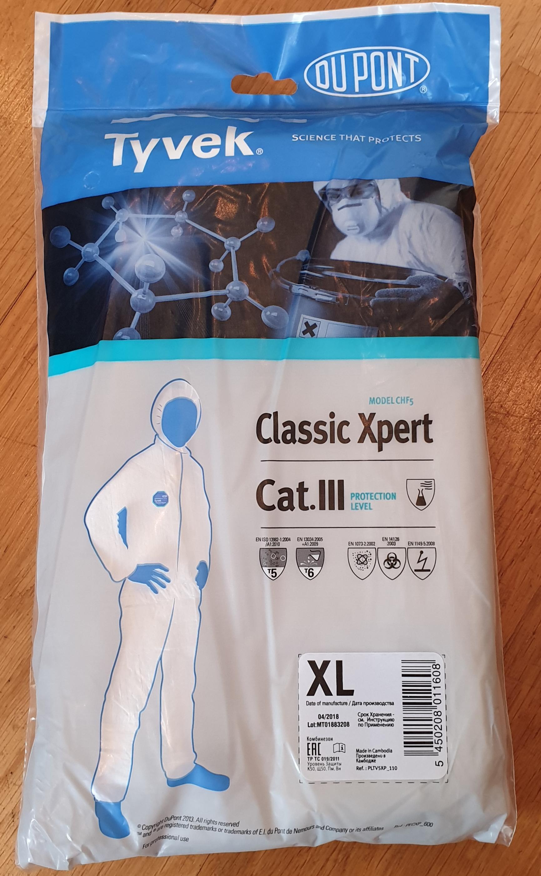 TYVEK Coverall Cat 3 Type 56 - XL (SKU - P56XLT)
