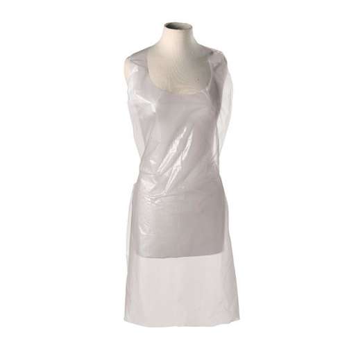 White disposable aprons - packs of 100 (SKU - PAPRONW100)