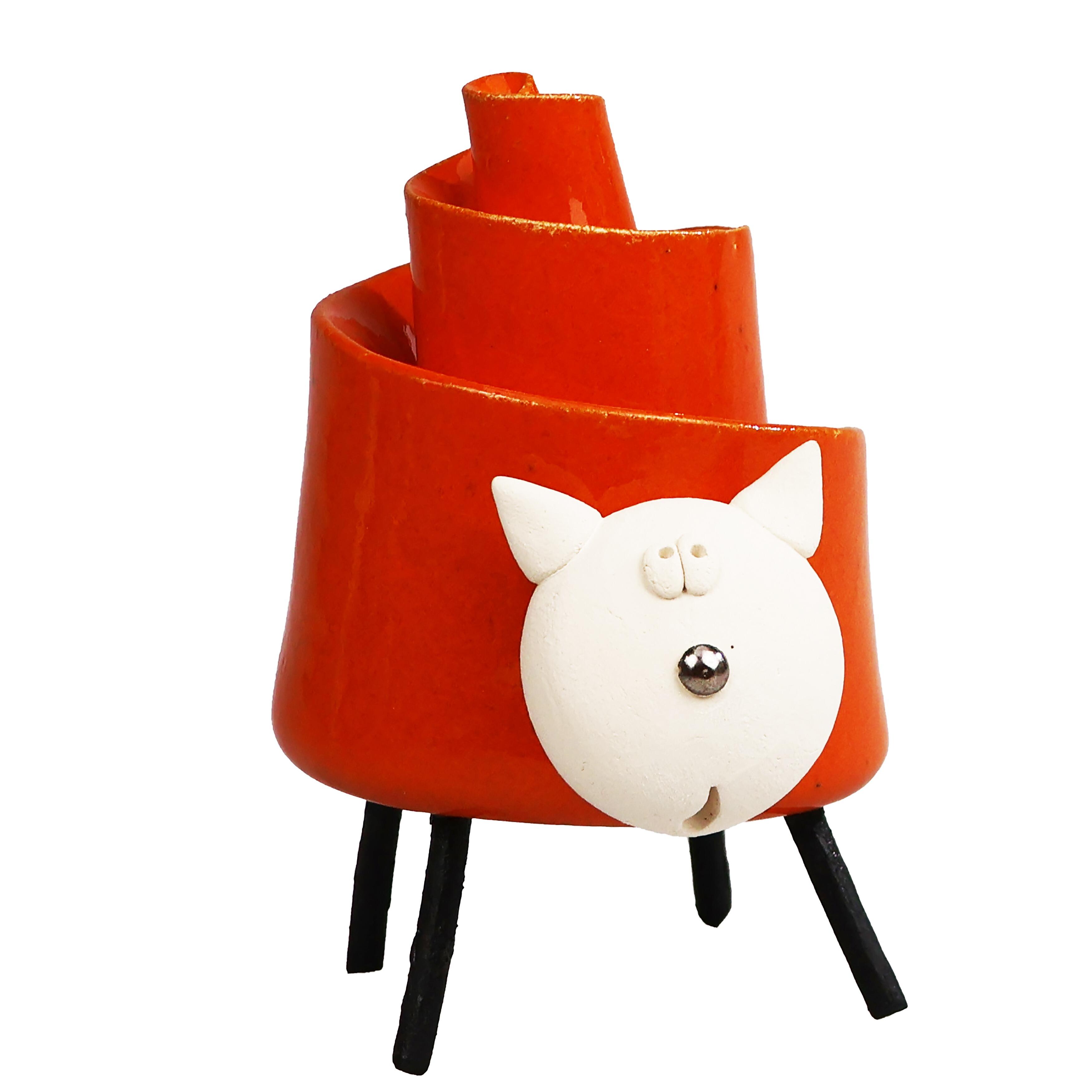 Handmade Ceramic Twist Cat Ornament | Artisan Pottery Cat Sculpture ...