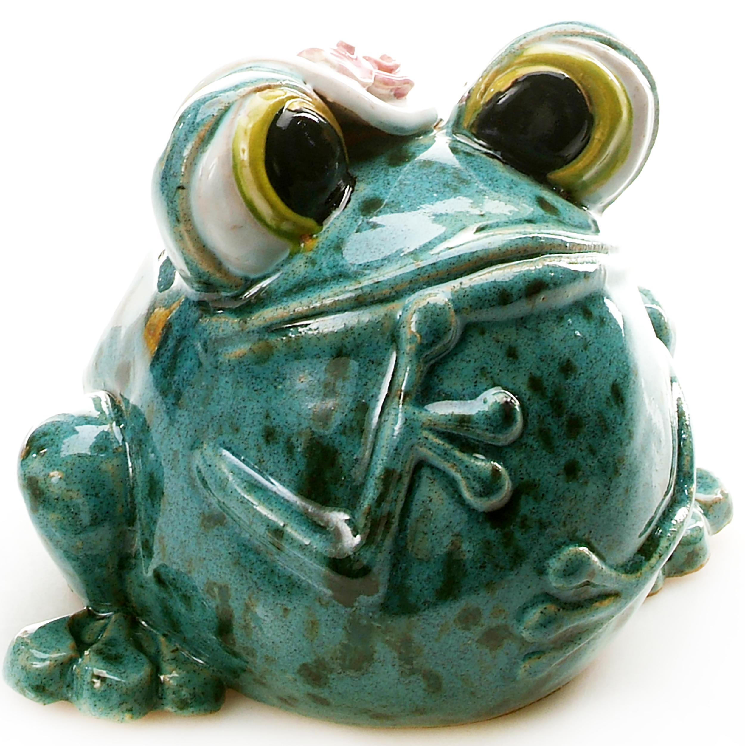 Quirky Googly Eyed Frog with Hat | Teal