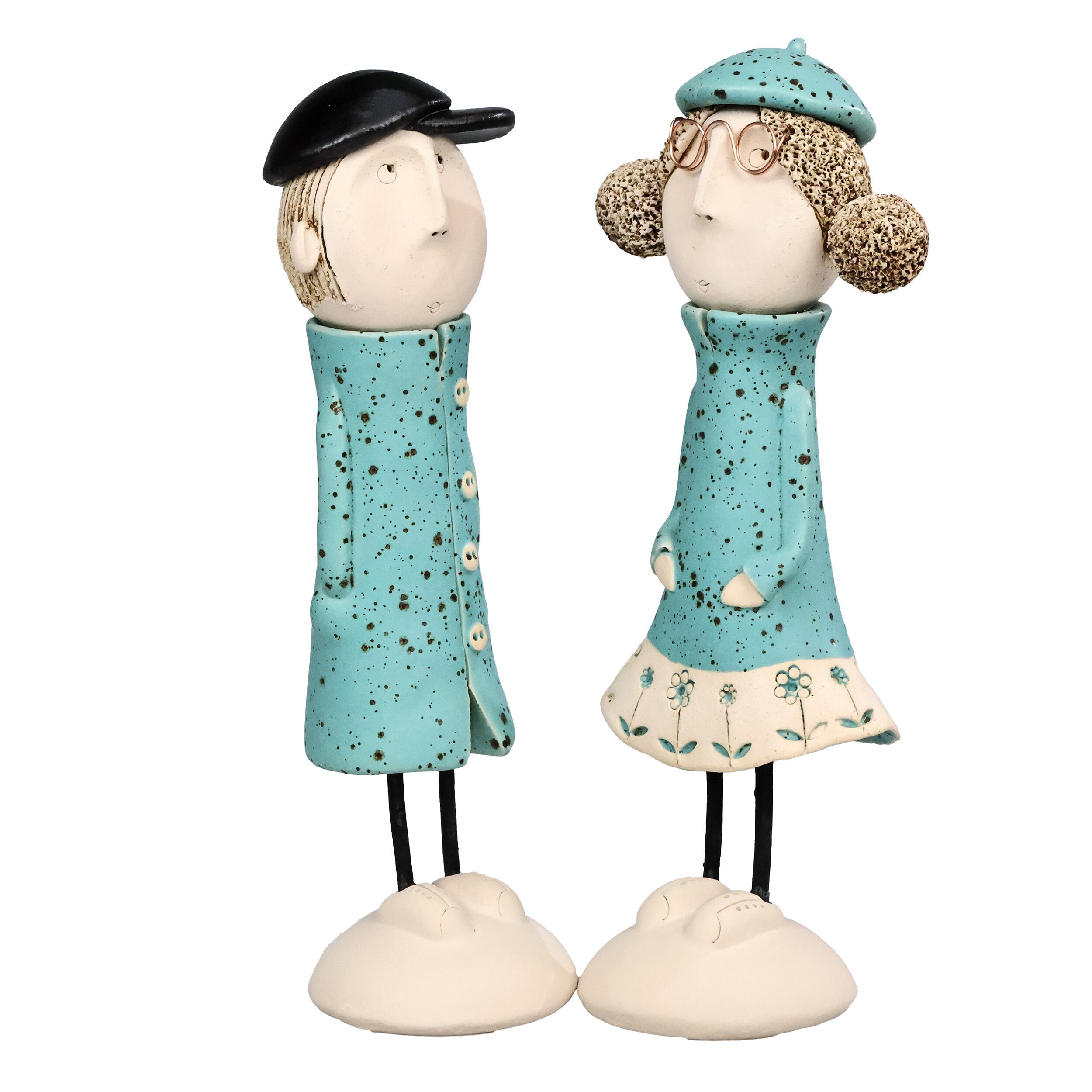 Best Friends Young Couple Statues in Turquoise | 2 styles